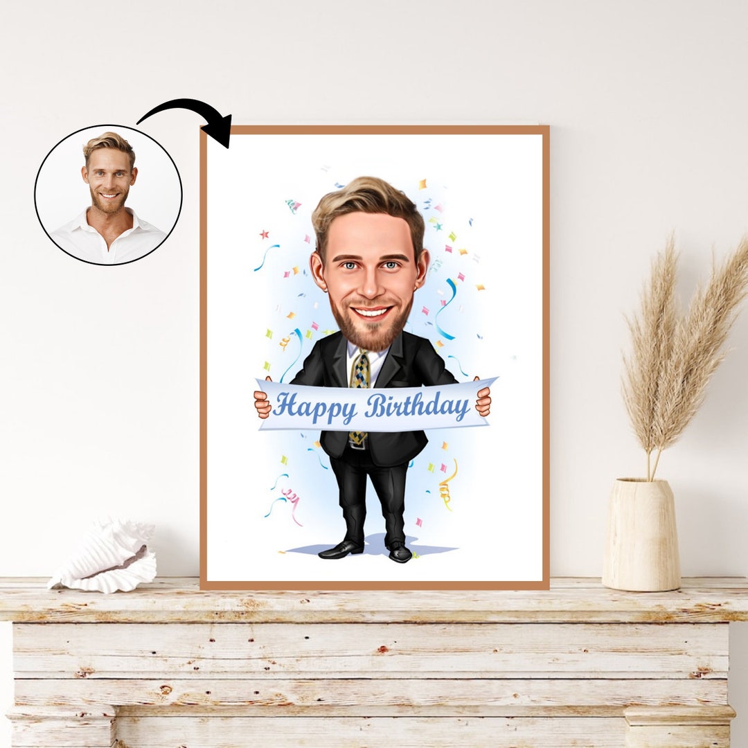 Personalized Birthday Portrait, Birthday Gift Idea, Digital Download ...