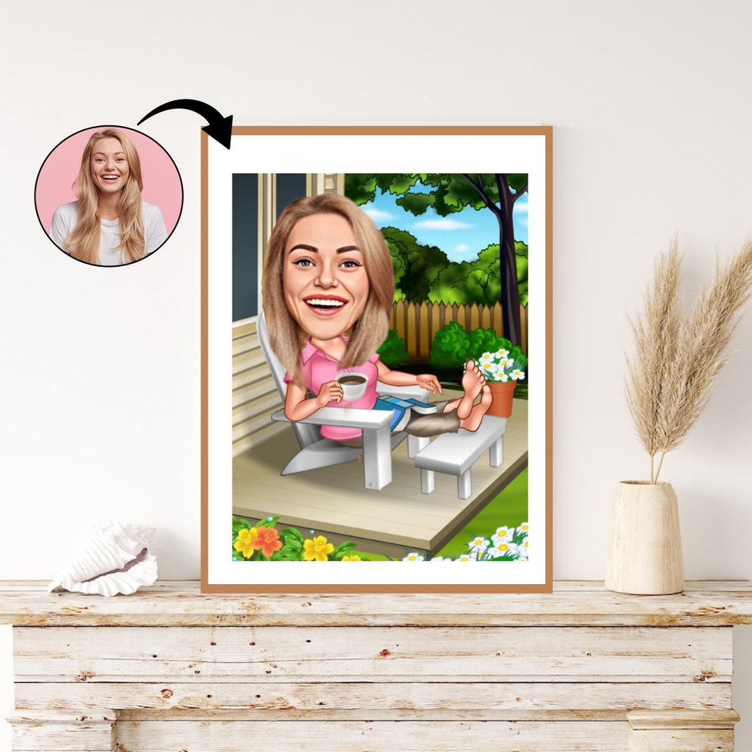 Custom Woman Retirement Caricature - Personalized Farewell Portrait ...