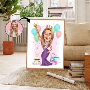 Personalized Birthday Portrait, Birthday Gift Idea, Digital Download ...