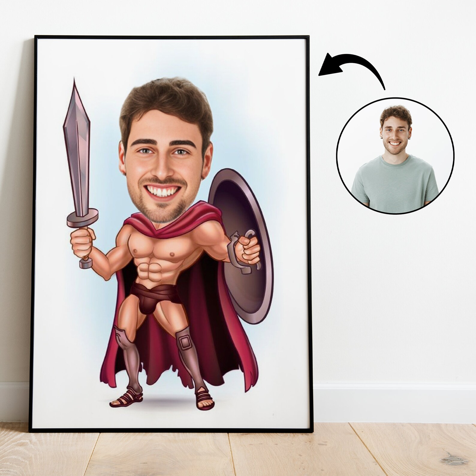 Custom Superhero Caricature: Personalized Hero Portrait Illustration ...