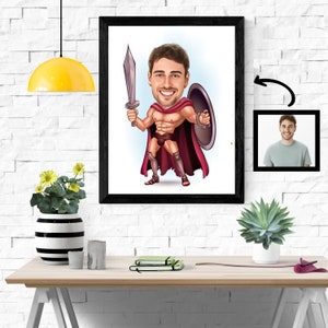 Custom Superhero Caricature: Personalized Hero Portrait Illustration ...