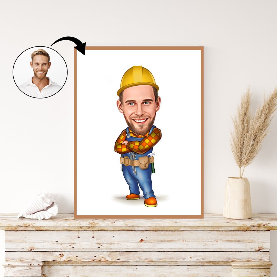 Custom Craftsman Caricature: Personalized Craftsman Portrait ...