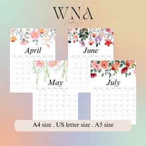 2023 Calendars Printable floral Edition - Etsy