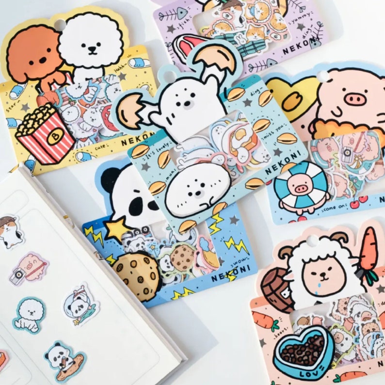 Sheepishly Adorable Sticker Pack, Kawaii Stickers, 32 Sticker Set ...
