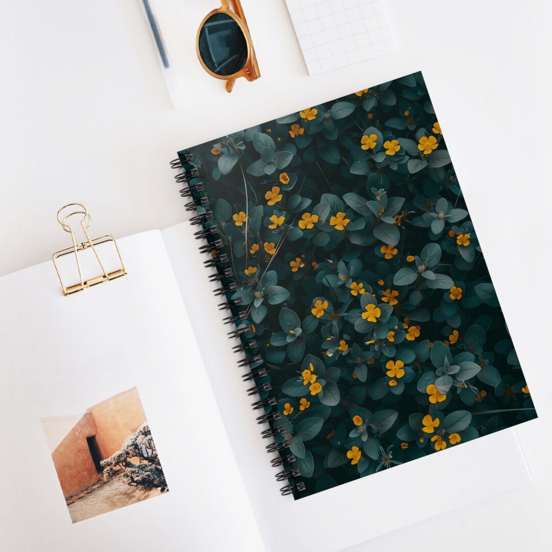 Spiral Notebook Yellow Flowers - Etsy