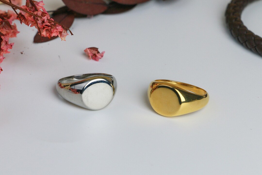 18K Custom Signet Ring for Men Women,personalized Actual Drawing Logo ...