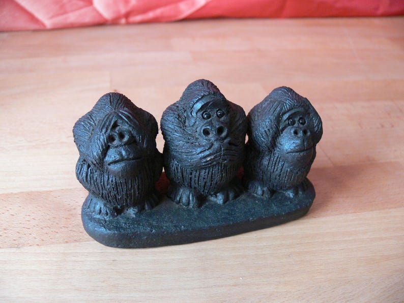 Gorillas Carved From Lava Stone - Etsy