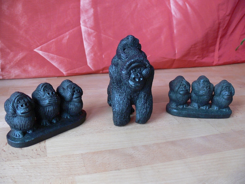 Gorillas Carved From Lava Stone - Etsy