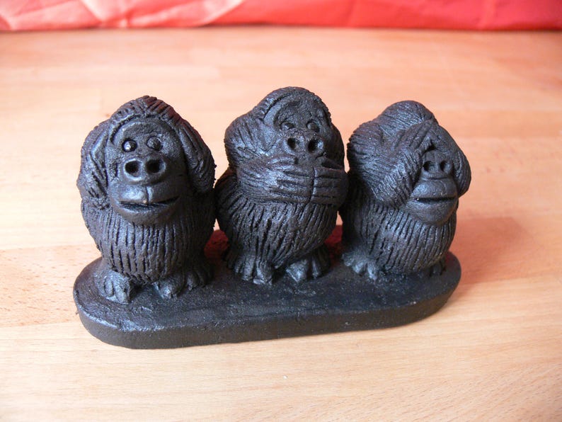 Gorillas Carved From Lava Stone - Etsy