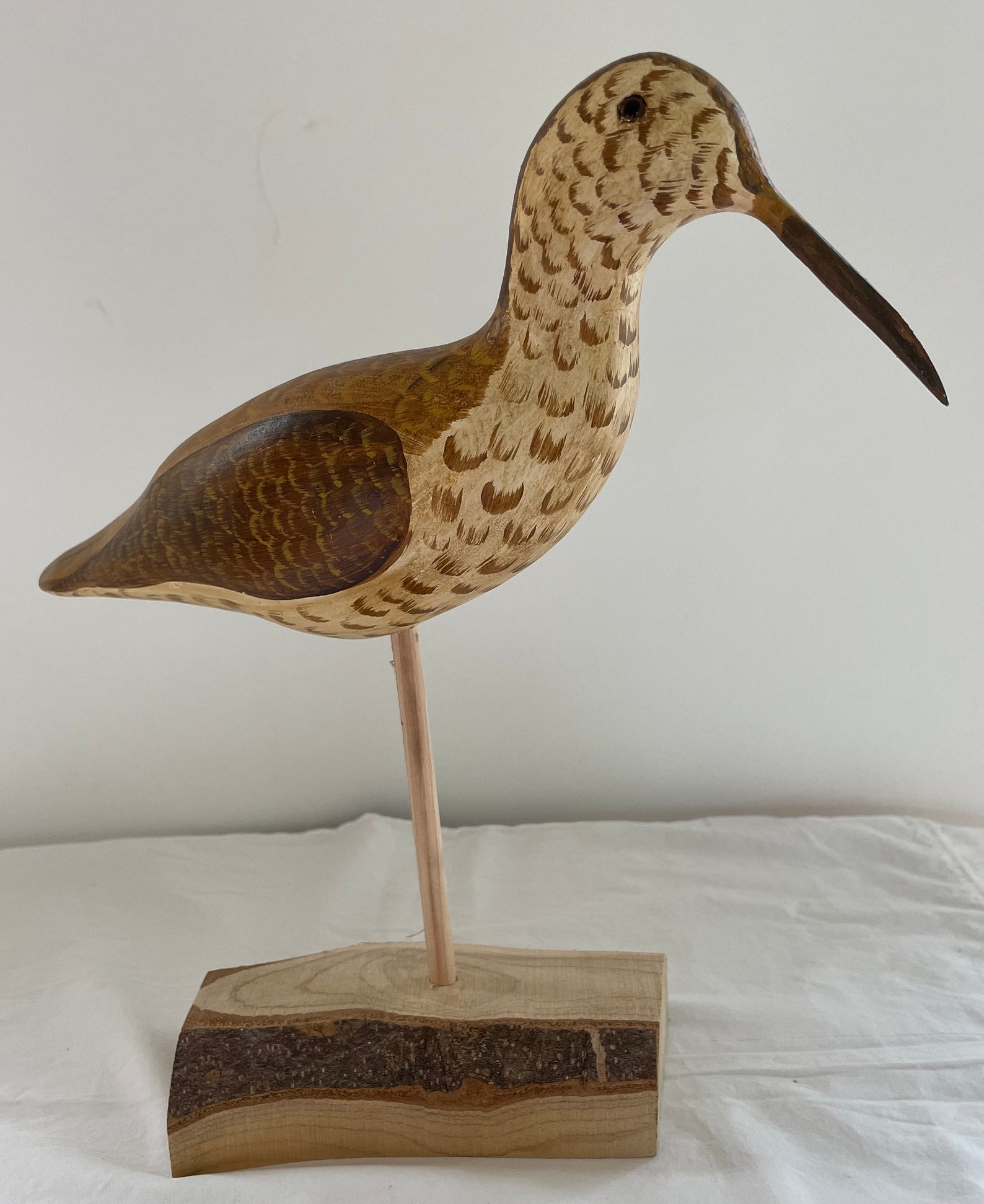 Hand Carved Wood Shorebird With Glass Eyes - Beach Cottage Decor - Etsy