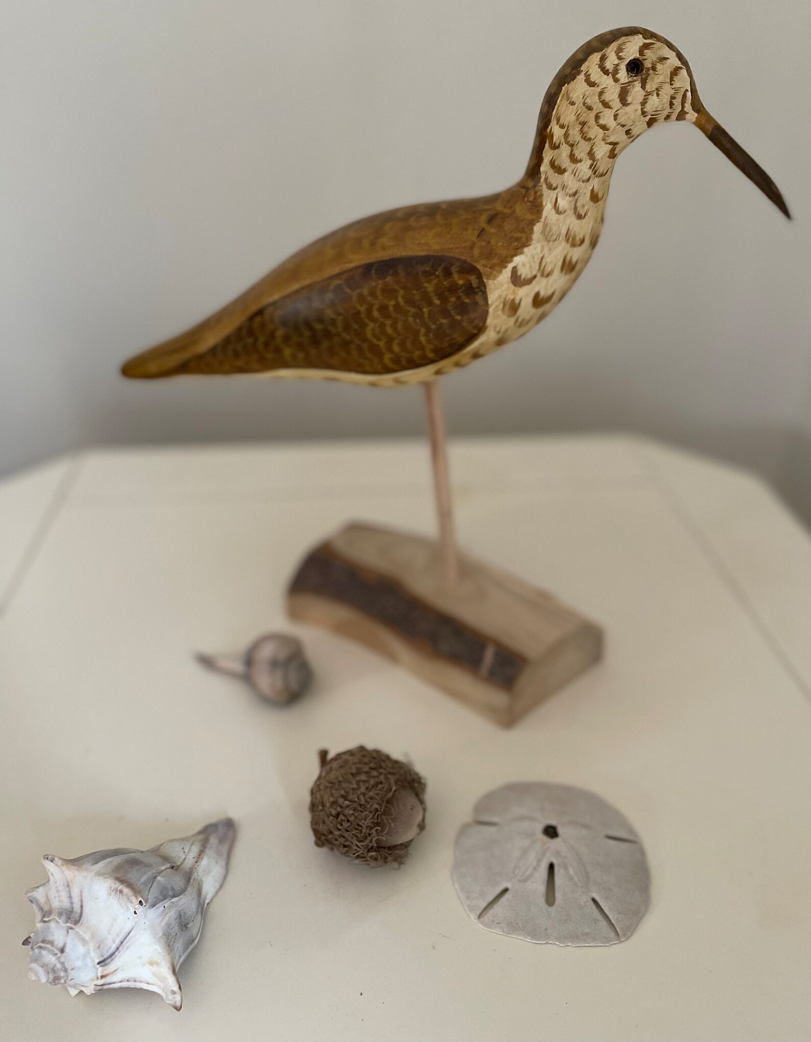 Hand Carved Wood Shorebird With Glass Eyes - Beach Cottage Decor - Etsy
