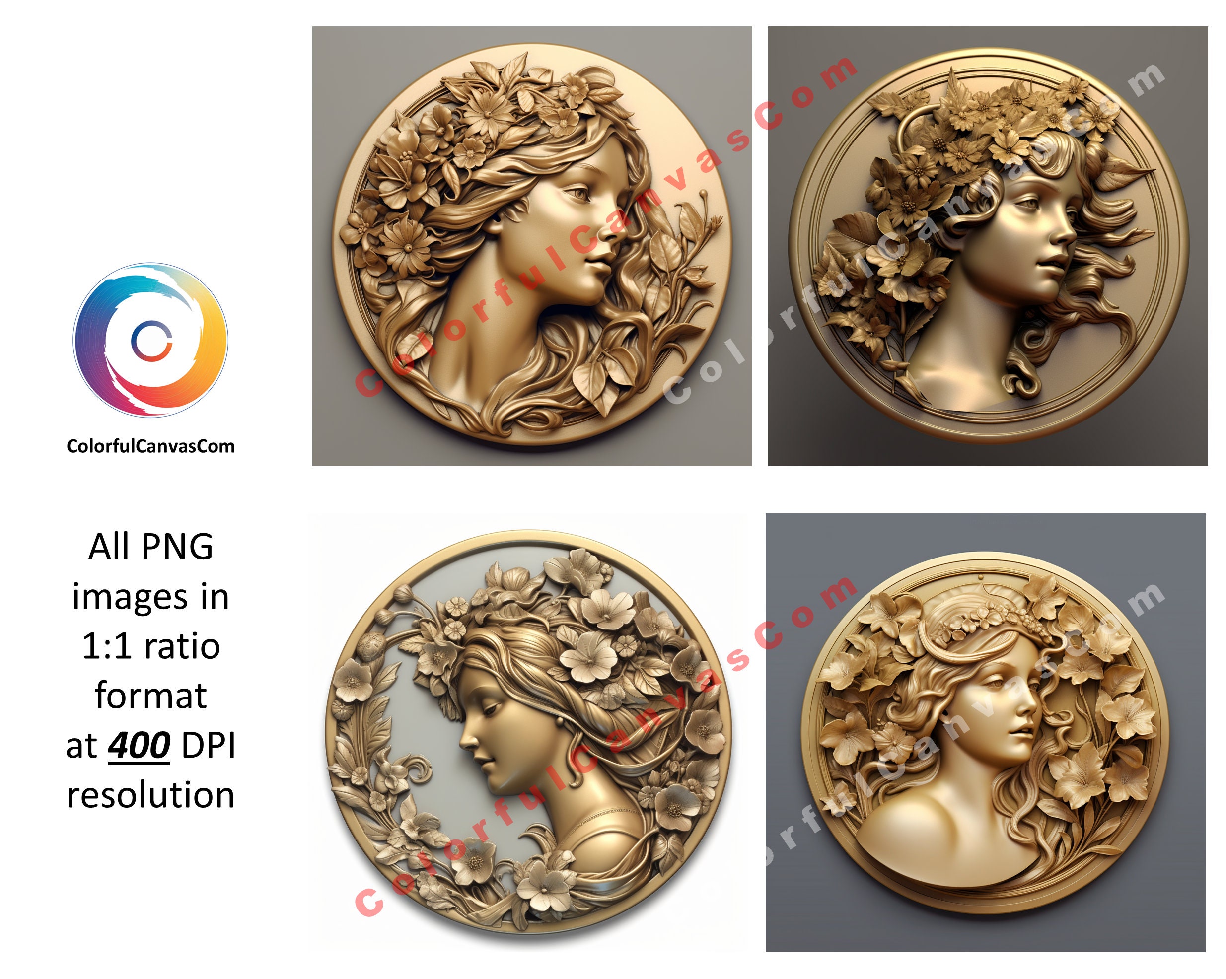 Art Nouveau - Forest Nymphs: the Bronze Relief Collection 4 – A Set of ...
