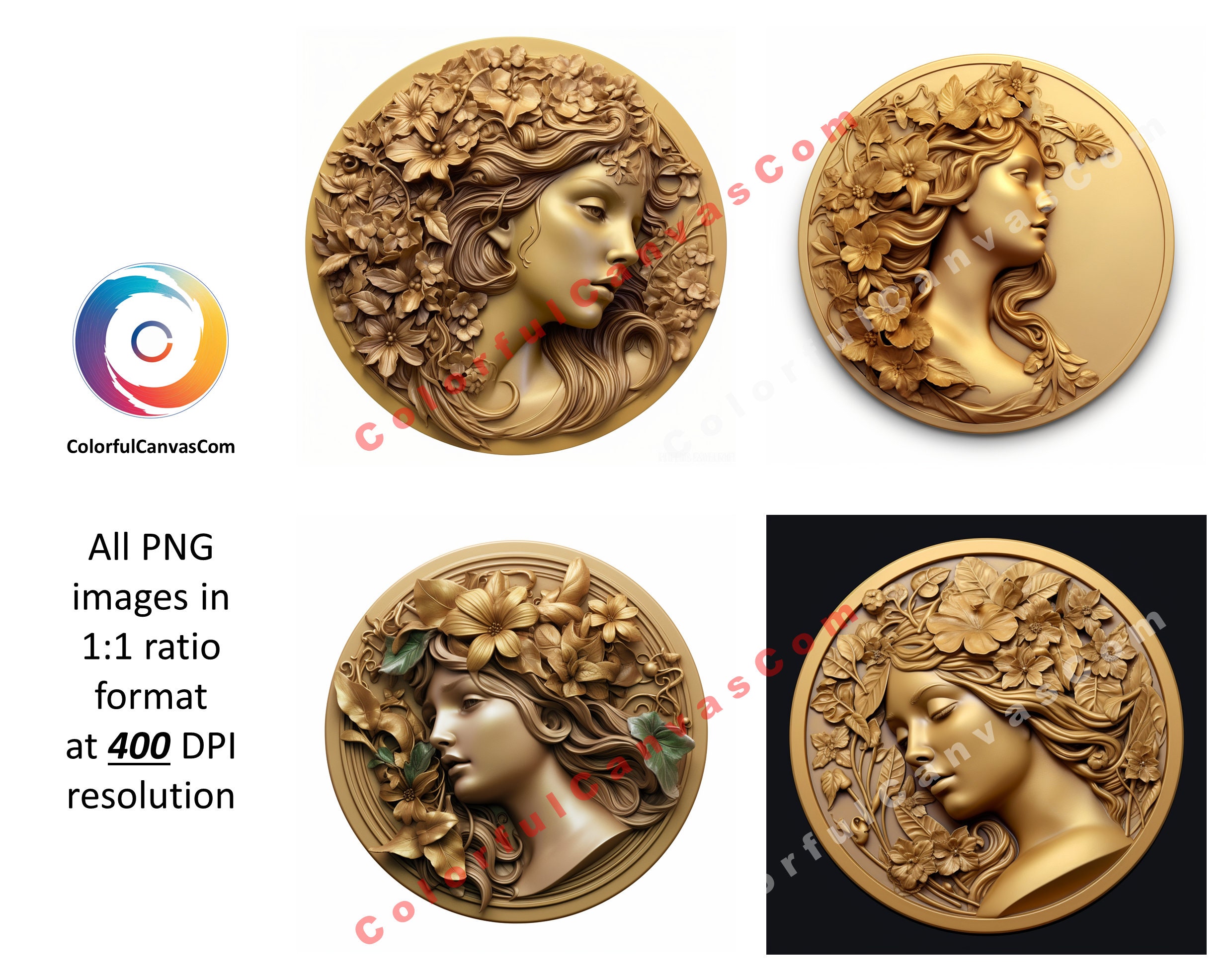 Art Nouveau - Forest Nymphs: the Bronze Relief Collection 4 – A Set of ...