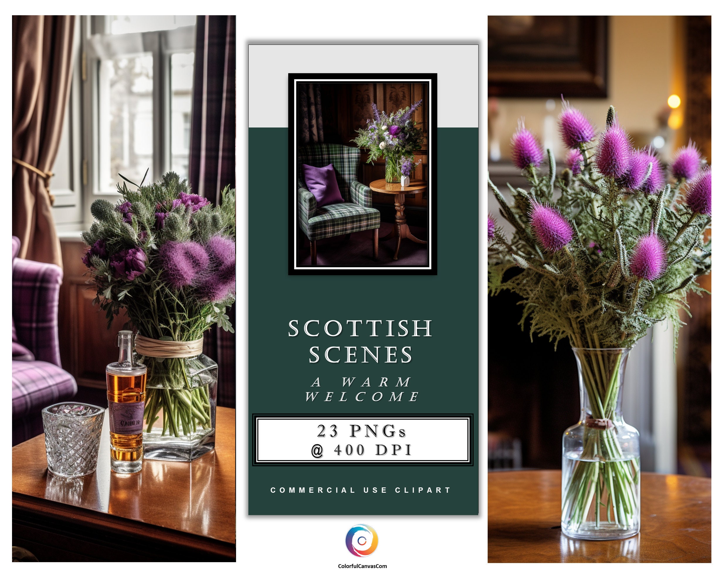 Scottish Scenes – A Warm Welcome – A Set of 23 Digital Art PNG Images ...