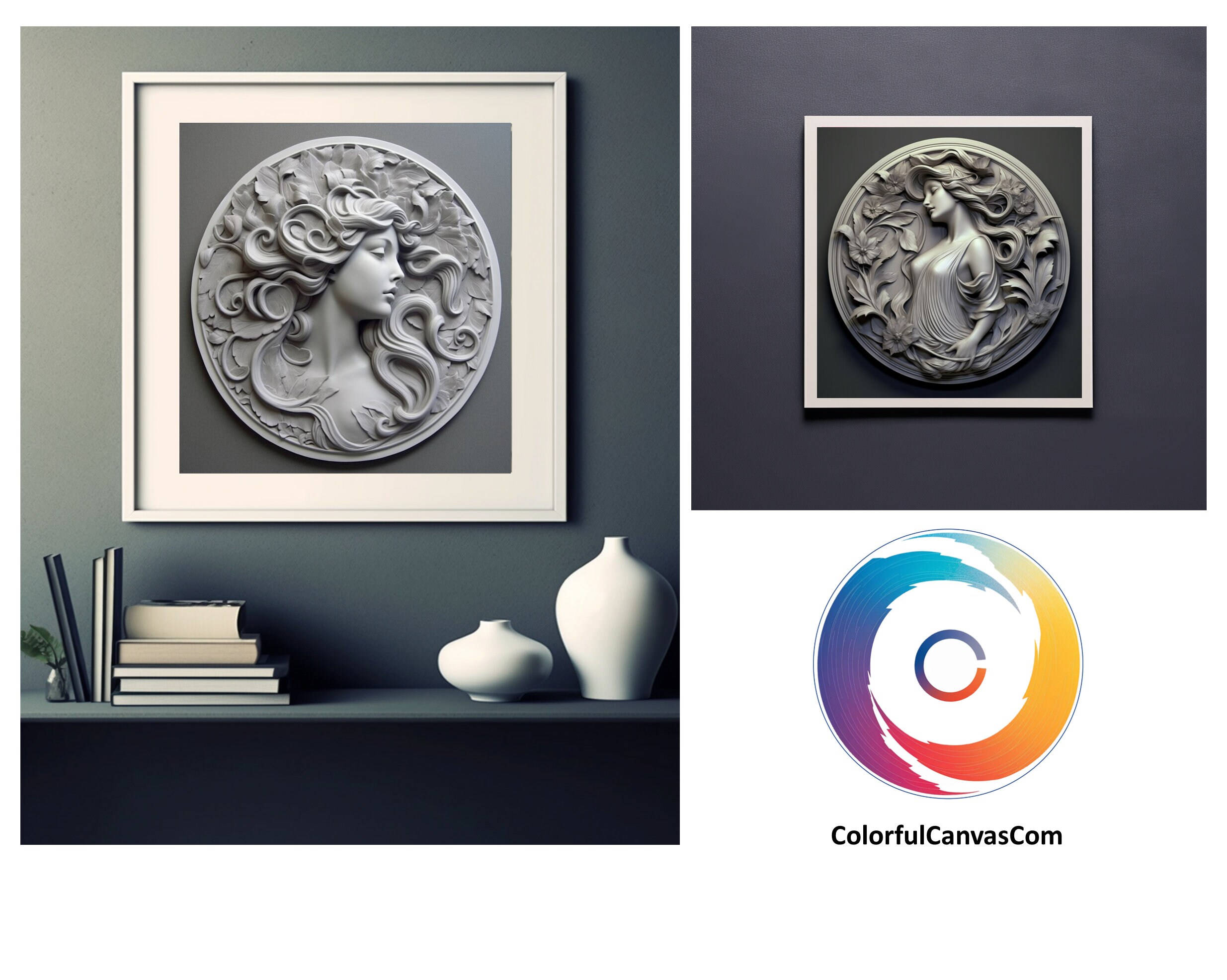 Art Nouveau Forest Nymphs: the Plaster Relief Collection A Set of 4 ...