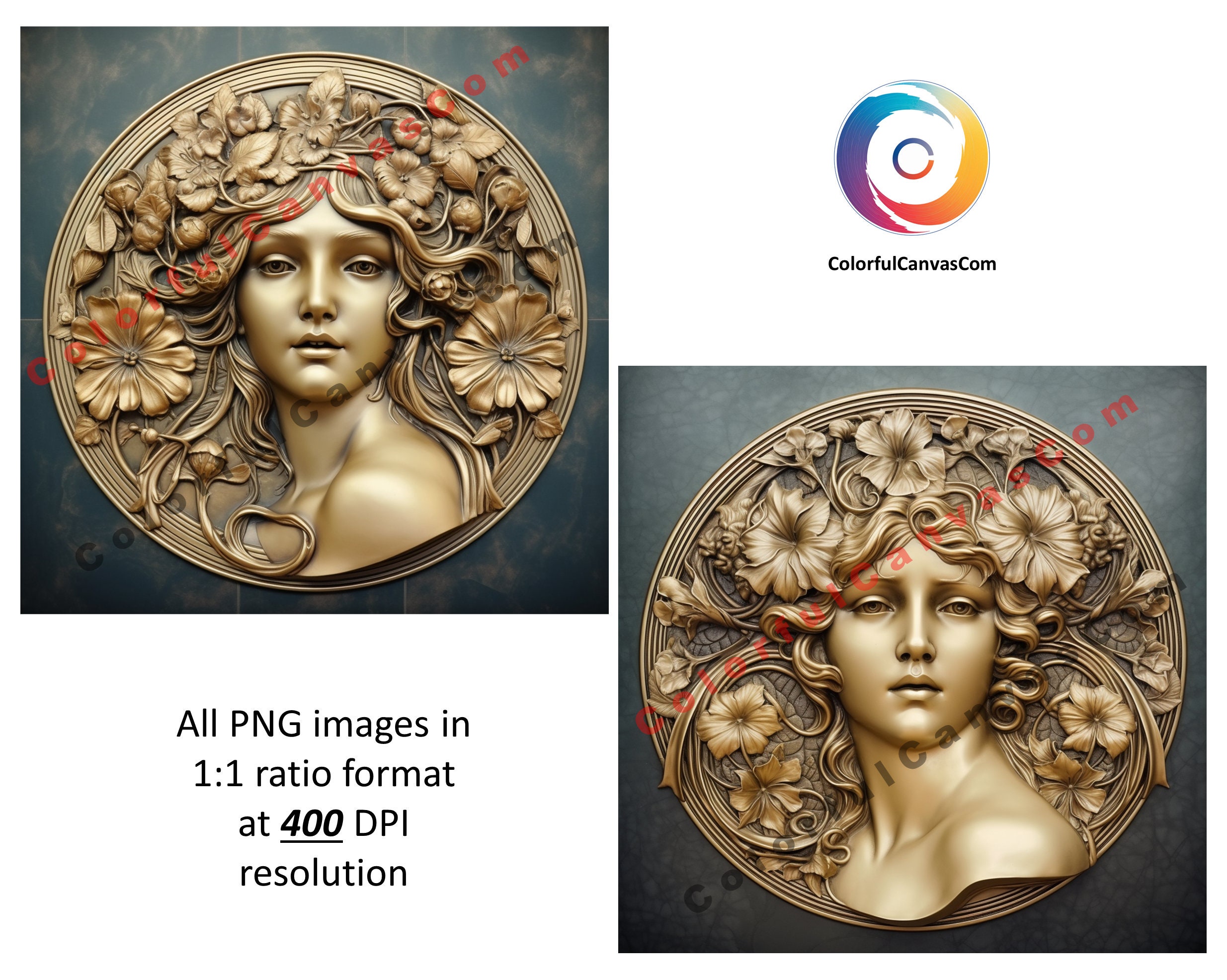 Art Nouveau Forest Nymphs: the Bronze Relief Collection 1 A Set of 5 ...