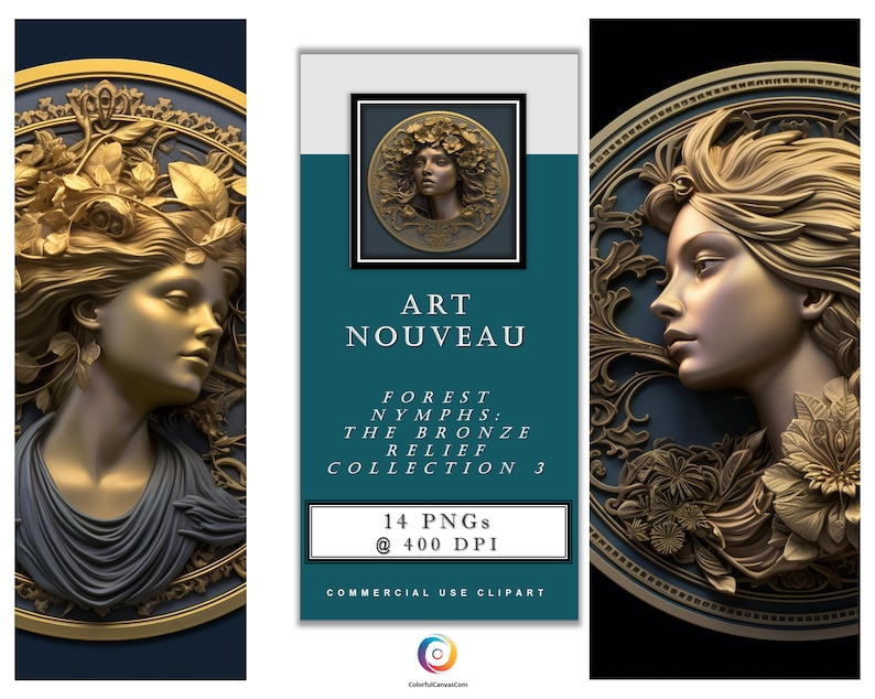 Art Nouveau - Forest Nymphs: the Bronze Relief Collection 3 – A Set of ...