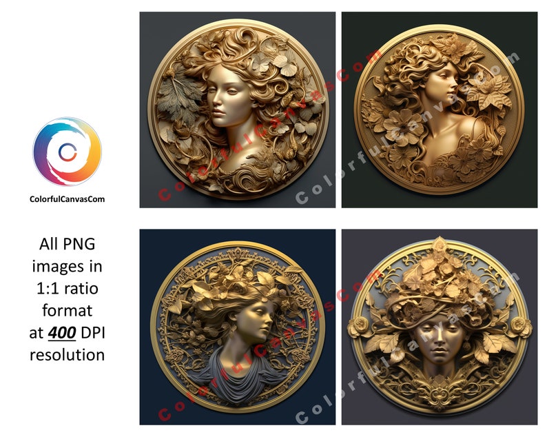 Art Nouveau Forest Nymphs: the Bronze Relief Collection 3 A Set of 14 ...