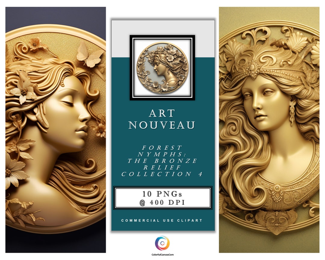 Art Nouveau - Forest Nymphs: the Bronze Relief Collection 4 – A Set of ...