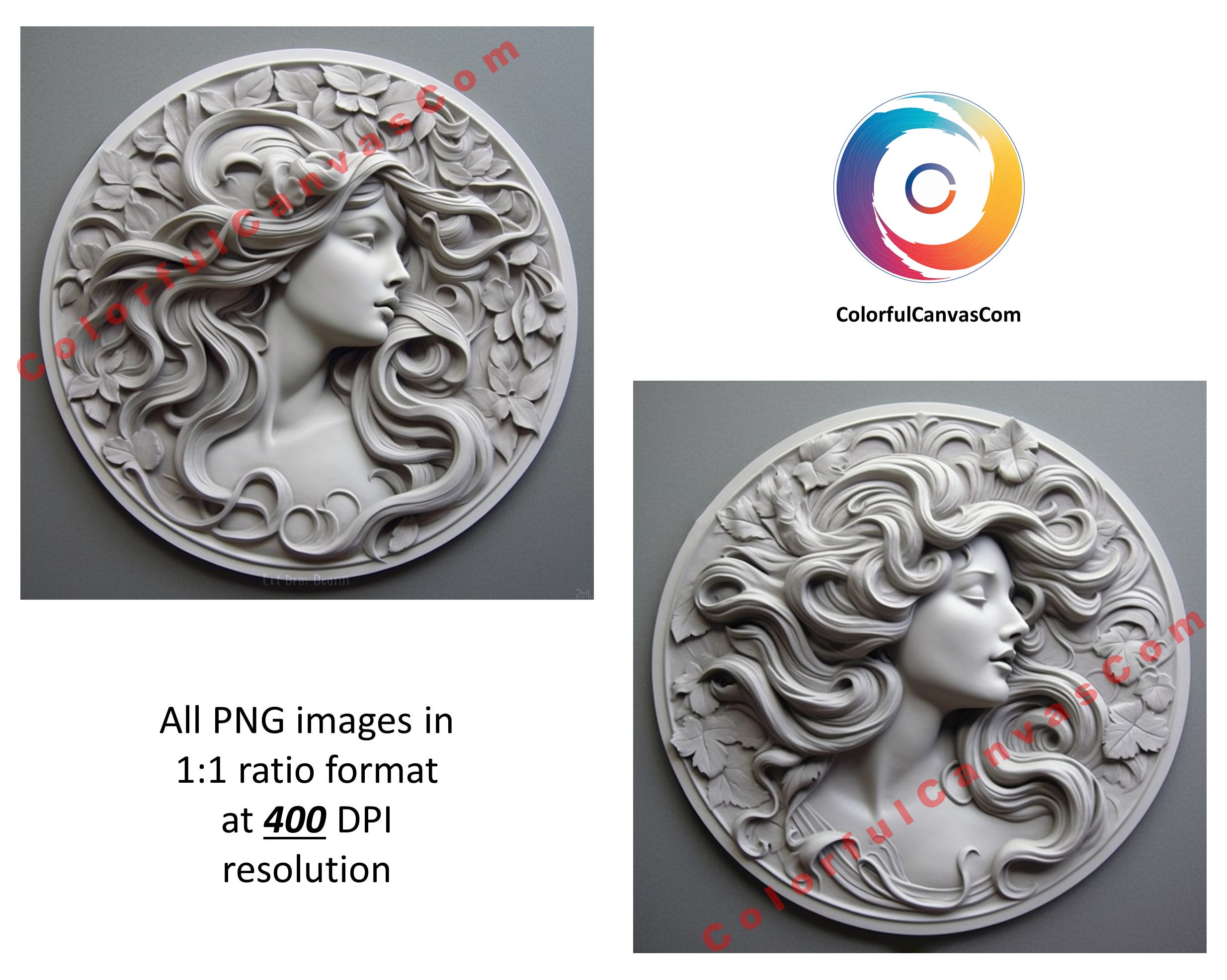 Art Nouveau Forest Nymphs: the Plaster Relief Collection A Set of 4 ...