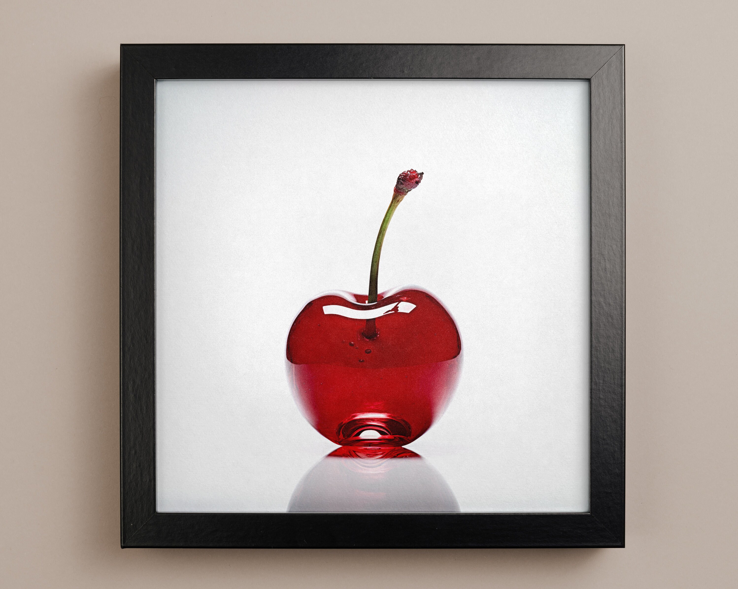 Red Cherry Art Print, Cherry Art Print, Glass Cherry Print, Kitchen ...