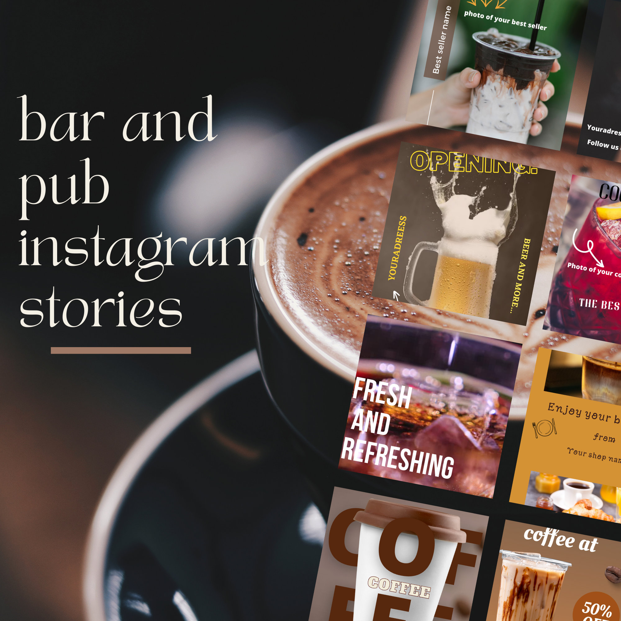 20 Instagram Stories Templates for Pub and Bar | Bar | Coffee ...