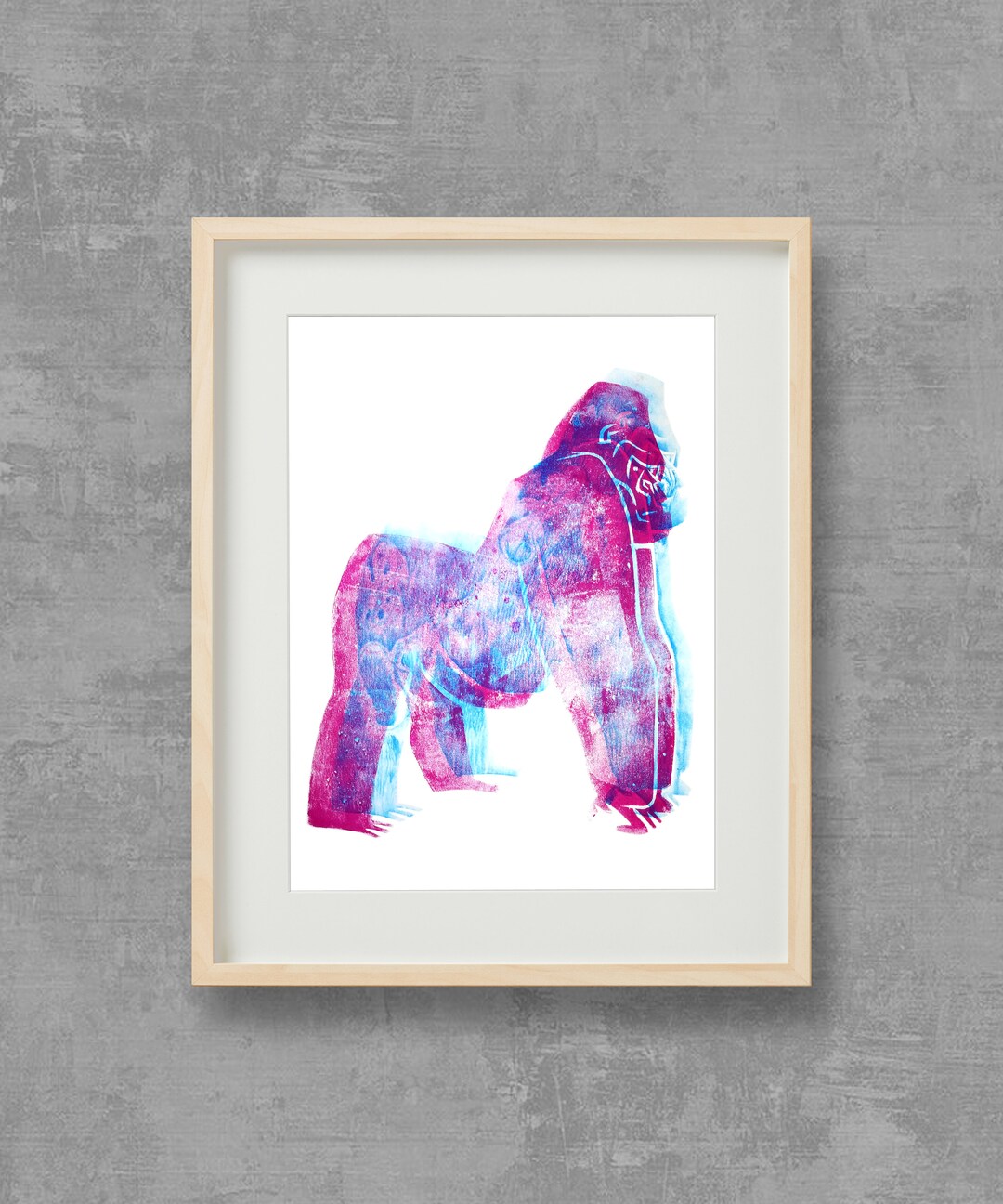 Ape, Monkey, Print, Poster, Linocut, Animals, Graphics, Art, Original ...