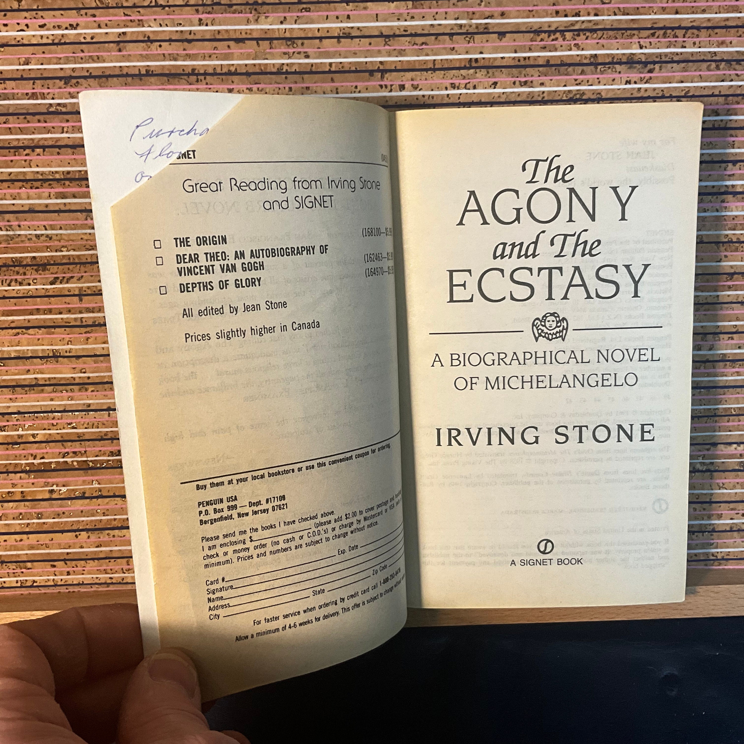 The Agony and the Ecstasy the Bestselling Biographical Novel - Etsy