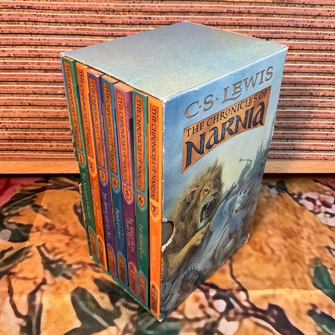 Narnia Book Set: C.S. Lewis, Pauline Baynes Illustrations, 1990s ...
