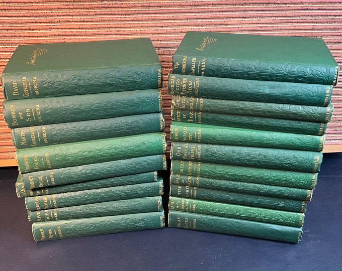 Complete Set of 20 Volumes by Charles Dickens - Vintage/antique Green ...