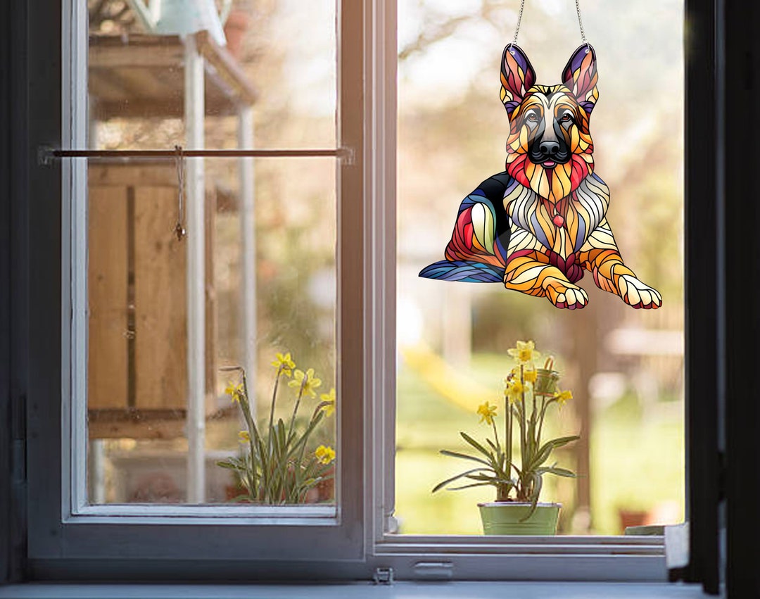 German Shepherd Acrylic Window Hanging: Dog Memorial Decor - Etsy