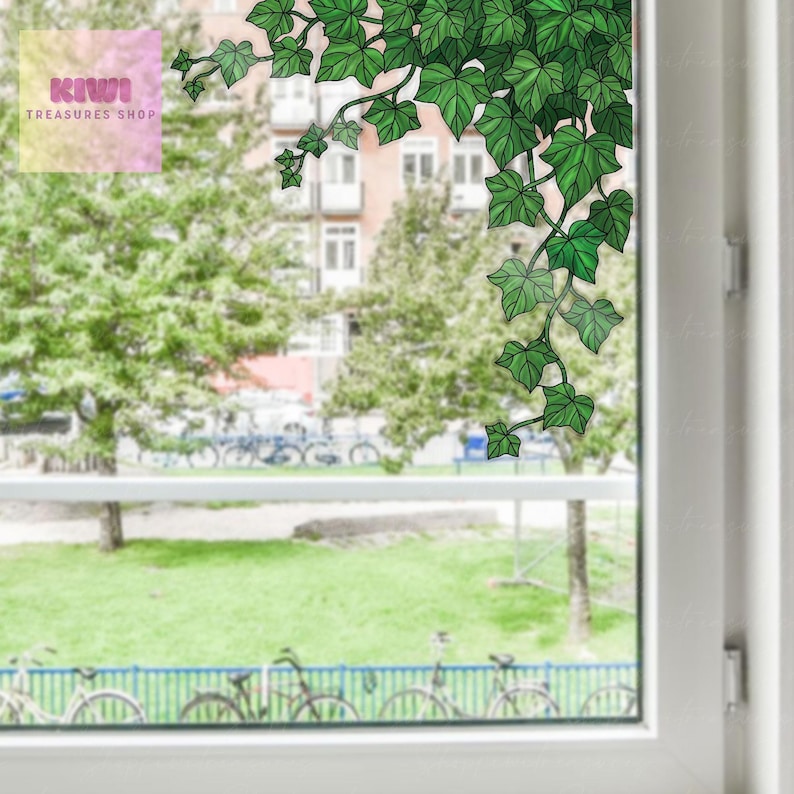 Ivy Branch Window Decal: Transparent Plant Vinyl Sticker - Etsy