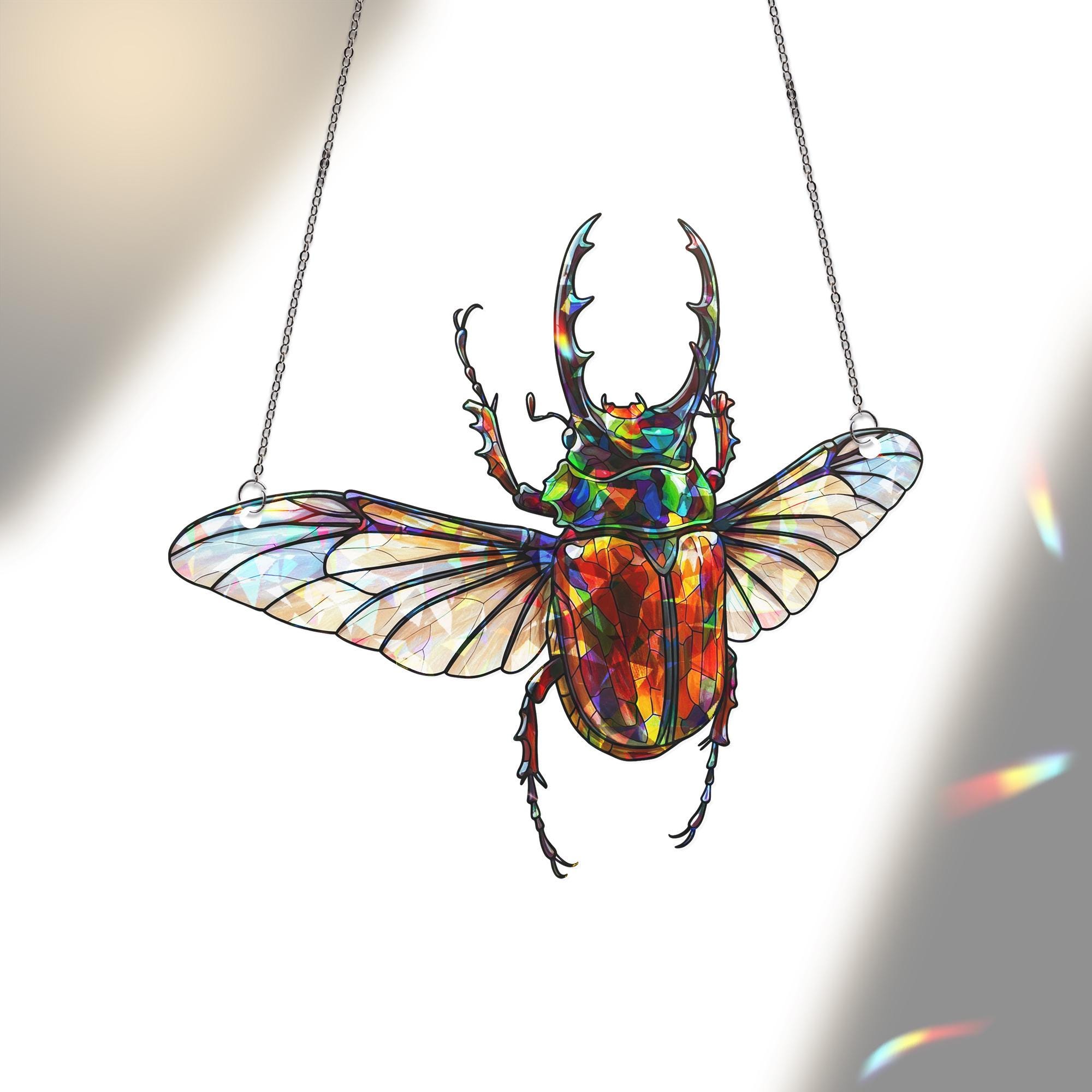 Atlas Beetle Holographic Suncatcher: Gothic Insect Window Art - Etsy