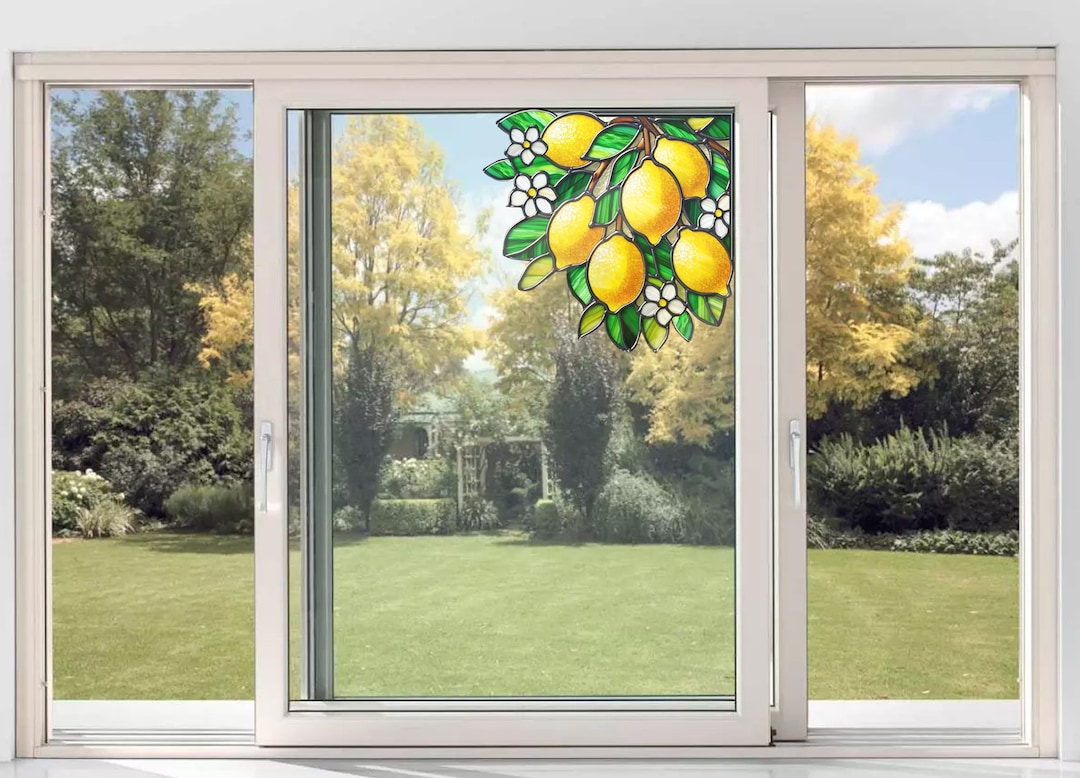 Branch of Lemons Corner Vinyl Decal, Window Art, Mother's Day Gift ...