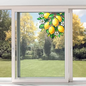 Branch of Lemons Corner Vinyl Decal, Window Art, Mother's Day Gift ...
