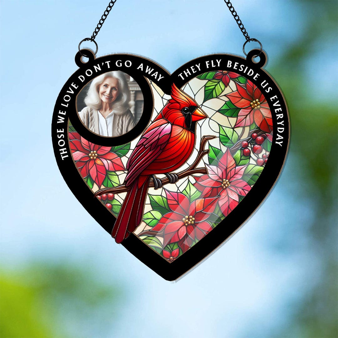 Personalized Cardinal Memorial Suncatcher Ornament: Custom Photo ...