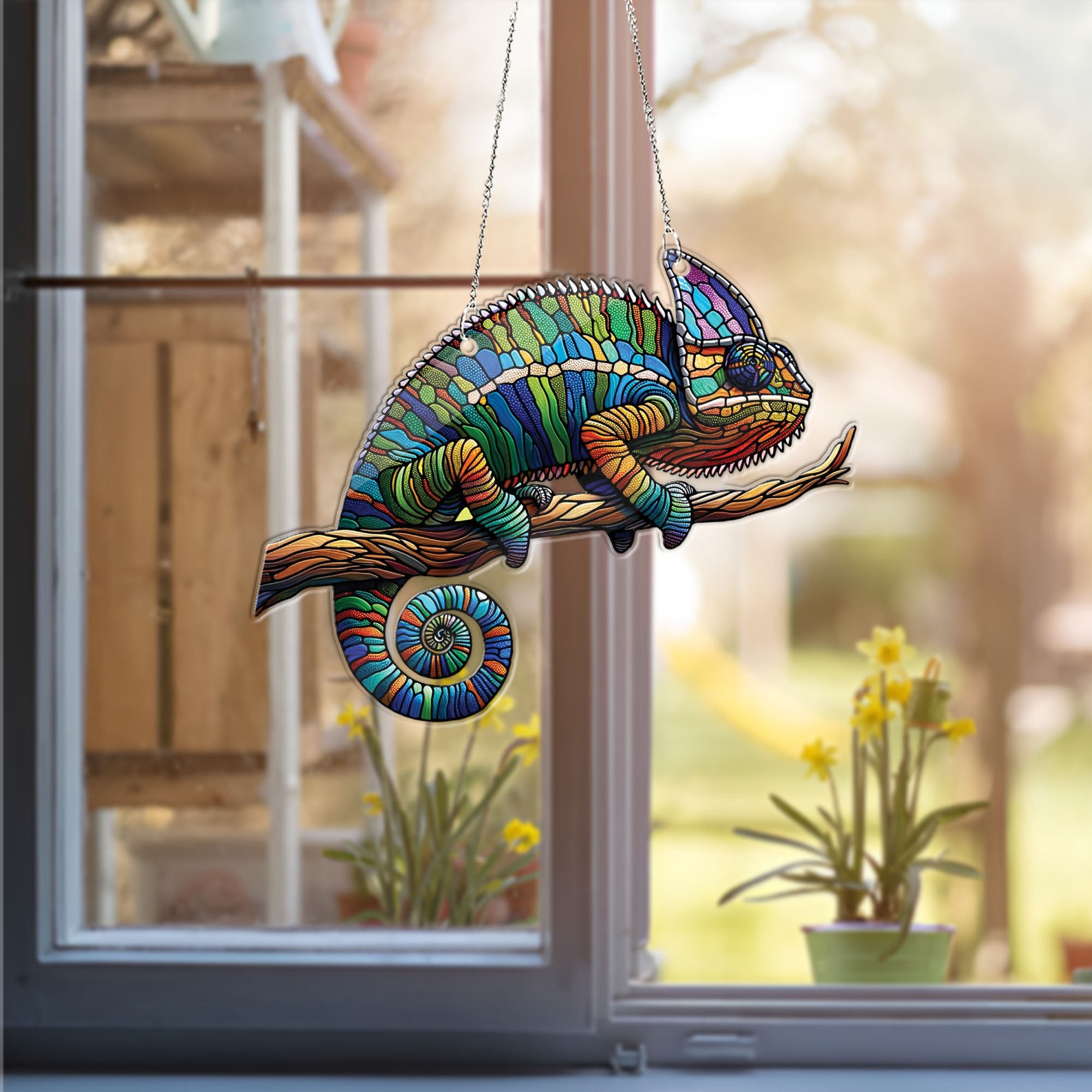 Colorful Chameleon Acrylic Window Hanging: Animal Home Decor - Etsy