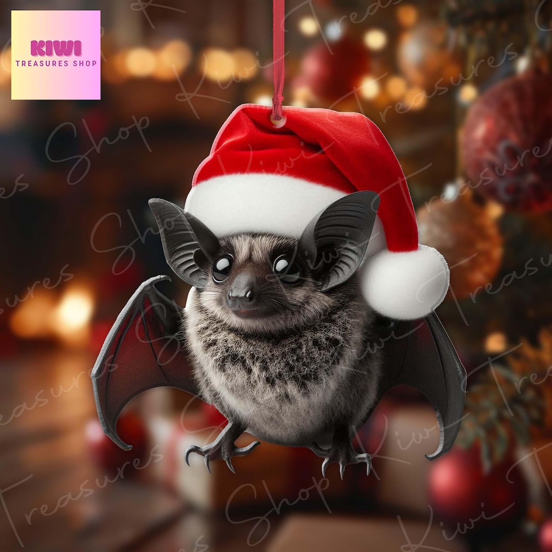 Gothic Bat Xmas Ornament, 2d Flat Bat Ornament, Christmas Decor ...