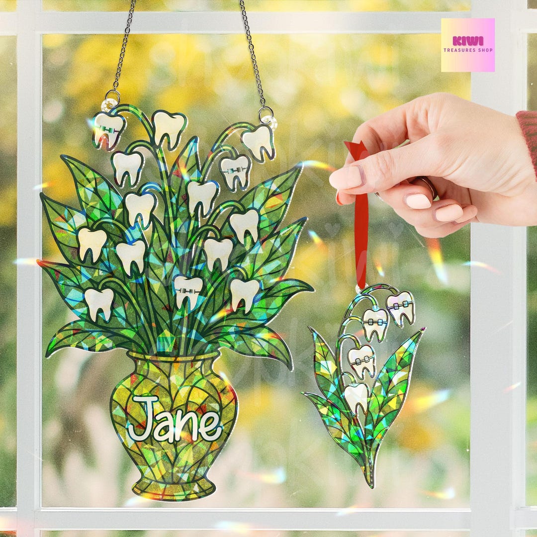 Lily of the Valley Tooth Flower Suncatcher for Dentist Mom ...