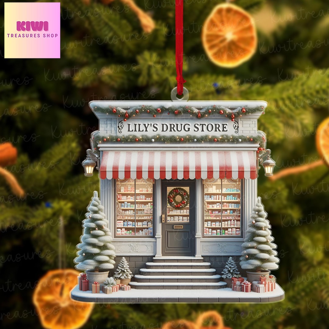 Personalized Drug Store 2D FLAT Ornament, Pharmacist Christmas Ornament ...