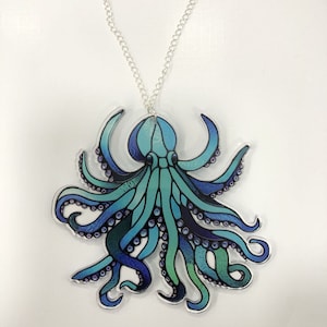 Blue Octopus ACRYLIC Window Hanging, Octopus Window Hangings, Sea ...
