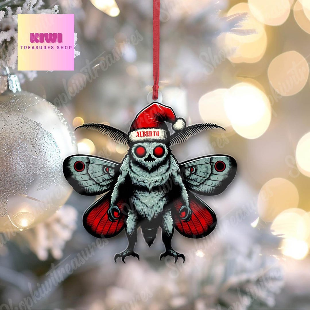 Custom Mothman Ornament, 2D Flat Mothman Ornament, Gothic Ornament ...