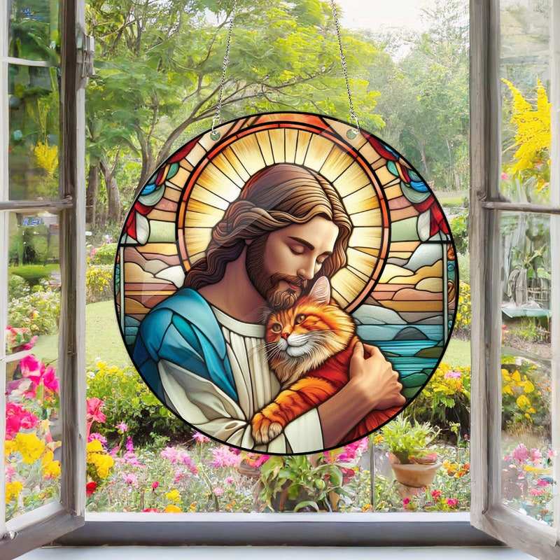 Jesus With Cat - Etsy