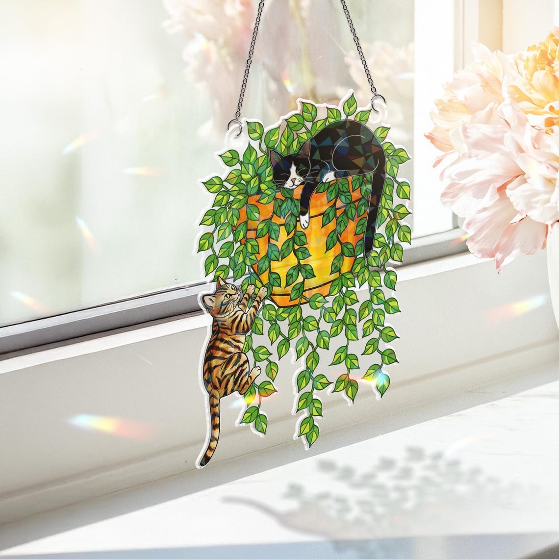 Custom Cat Breed Acrylic Suncatcher: Personalized Holographic Hanging ...