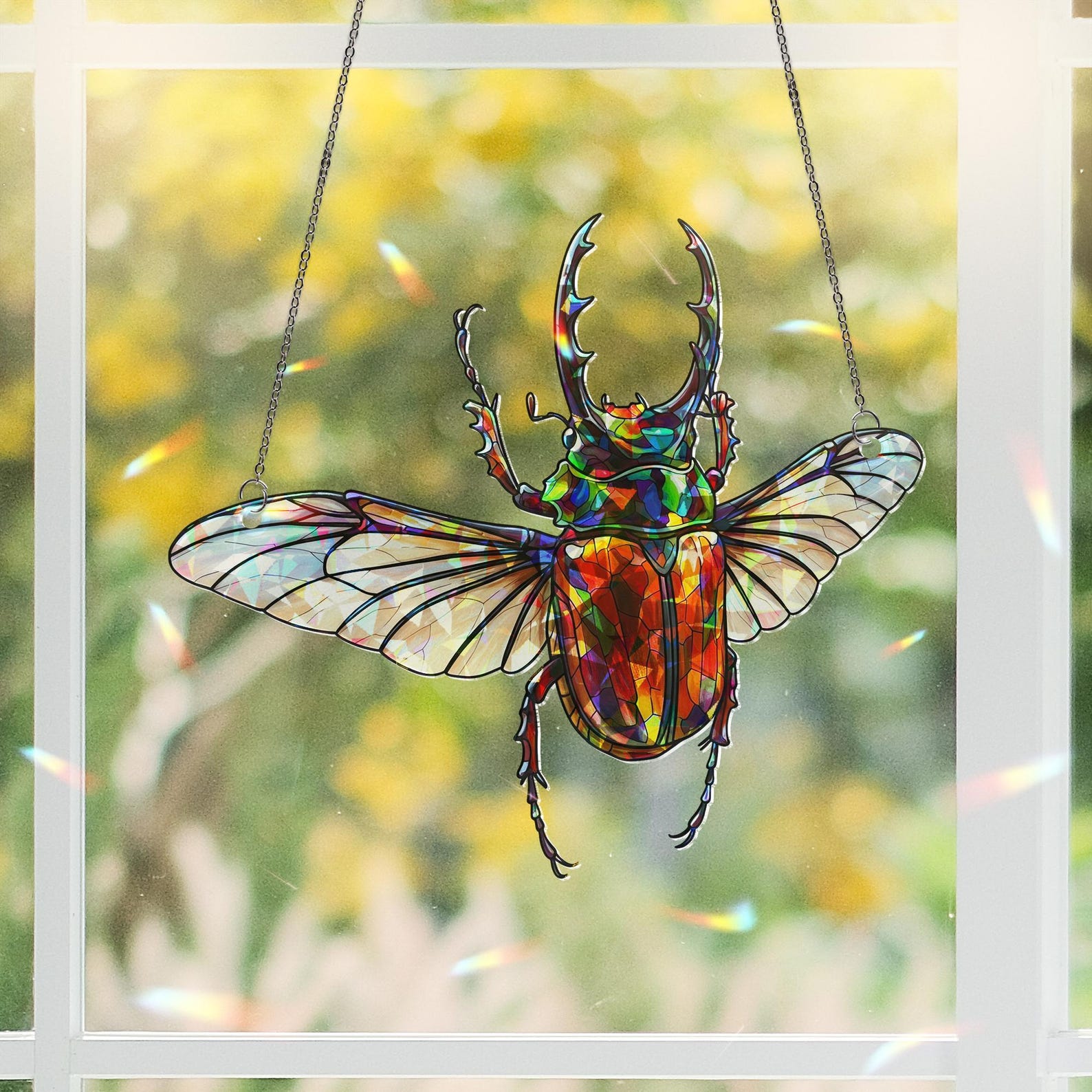 Atlas Beetle Holographic Suncatcher: Gothic Insect Window Art - Etsy