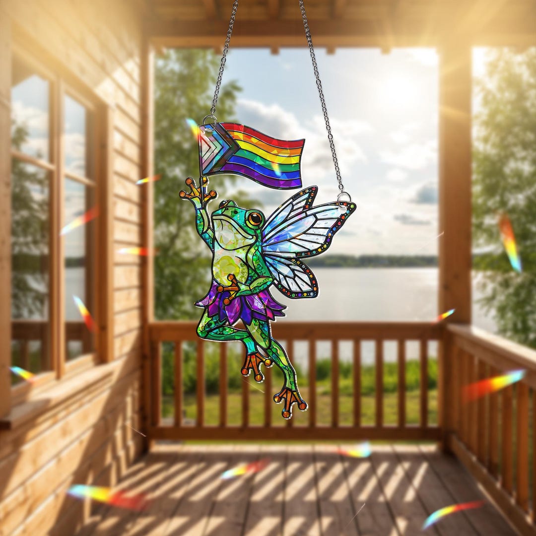 Fairy Frog Pride Decor, Hologram Frog Art, LGBTQ Wall Decor, Cute Queer ...
