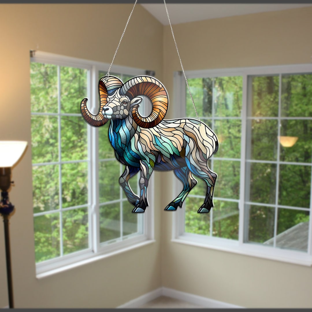 Bighorn Sheep Acrylic Window Hanging: Nature Art Home Decor - Etsy