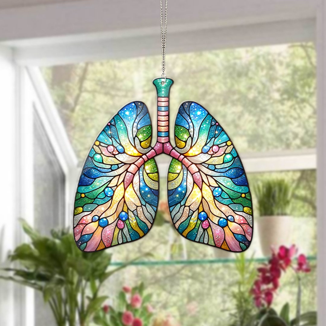 Aesthetic Lung Window Hanging, Lung Acrylic Window Hanging, Respiratory ...