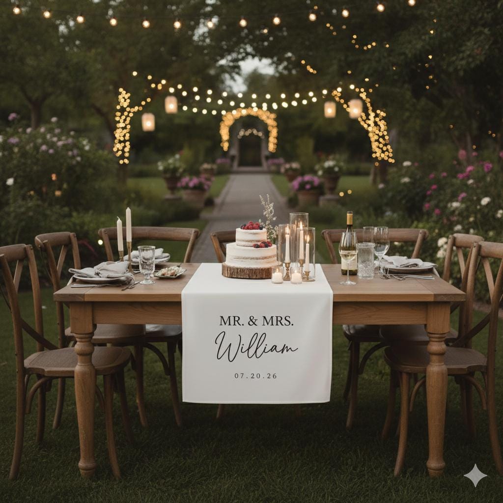 Custom Wedding Table Sign: Personalized Name and Date Reception Decor ...