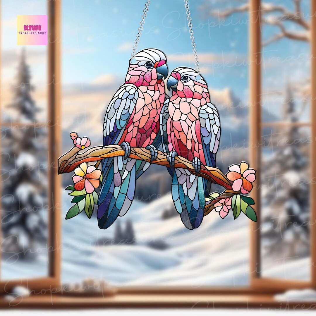 Galah Couple on Branches ACRYLIC Window Hanging,window Decor, NOT ...